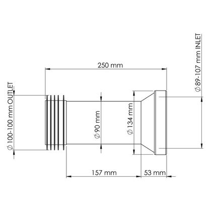 Extended Straight Pan Connector | Bathroom Accessories - Thomas Dudley