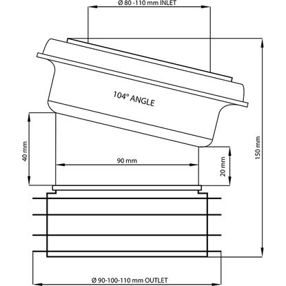 104° Pan Connector | Bathroom Accessories - Thomas Dudley